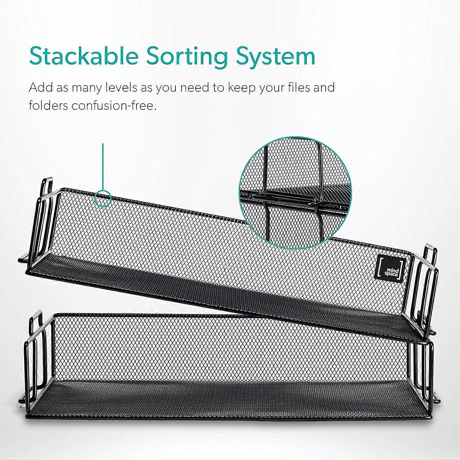 Elegant Rose Gold Desktop Organisers, Stackable Paper Sorter With Wire ...