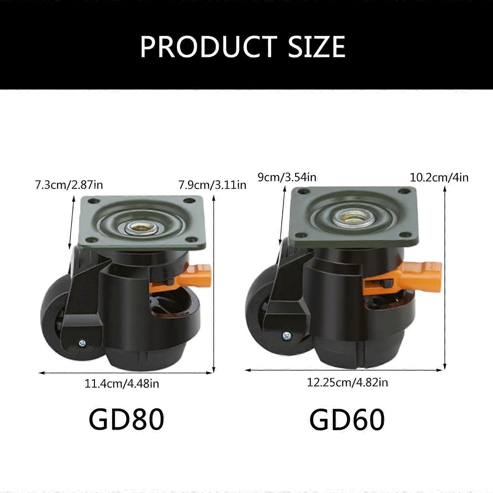 4Pcs Heavy Duty Swivels Caster Wheel Adjustable Leveling Casters Wheel ...