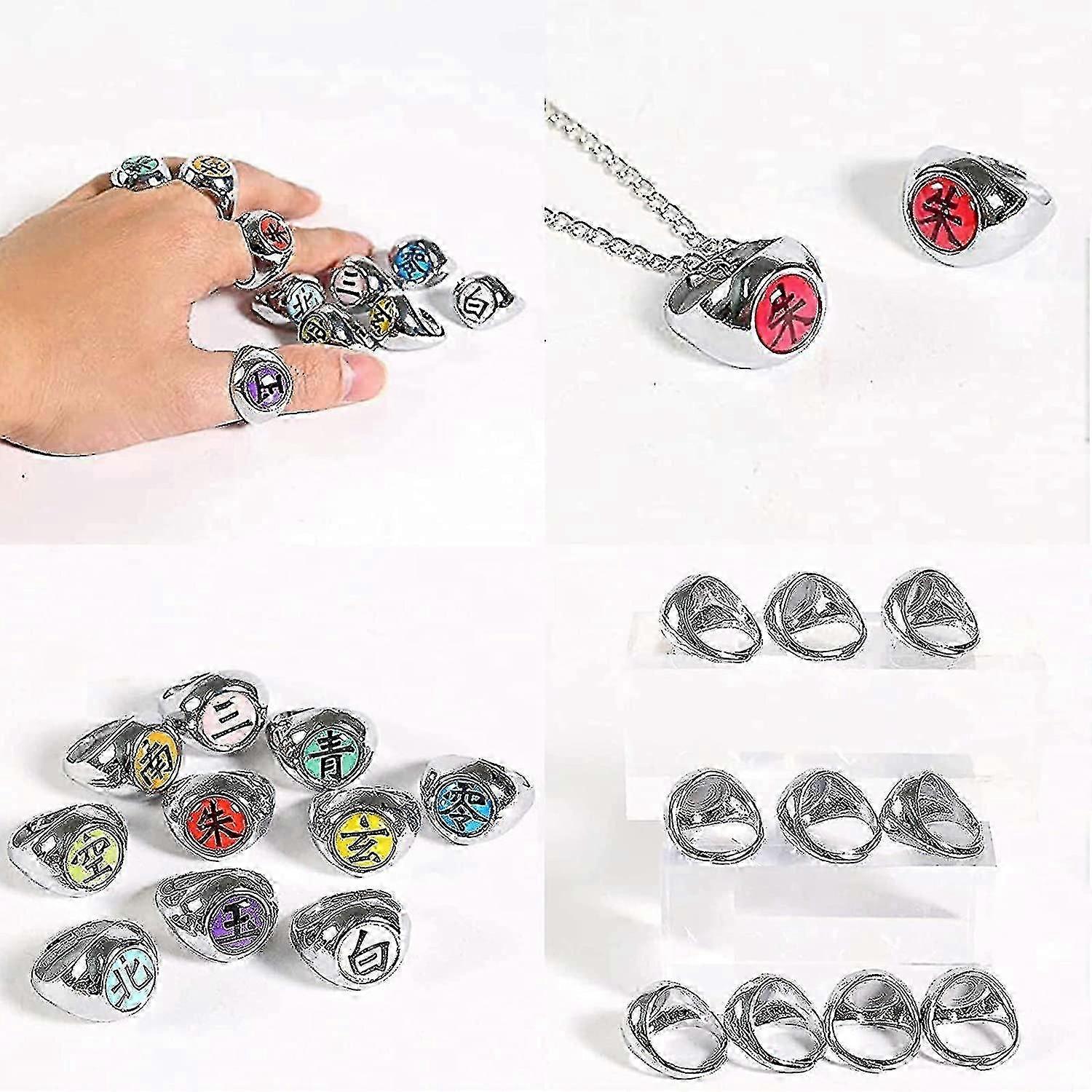 11pcs akatsuki rings set anime naruto cosplay prop ninja uchiha itachi ...