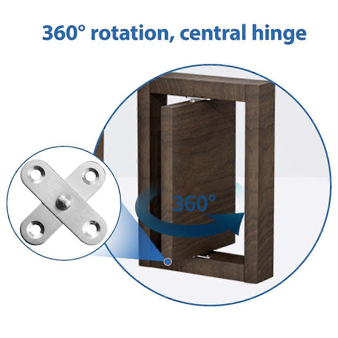 Stainless Steel Rotating Hinges 2-Pack, 360-Degree Pivot, 56x15.5 mm ...