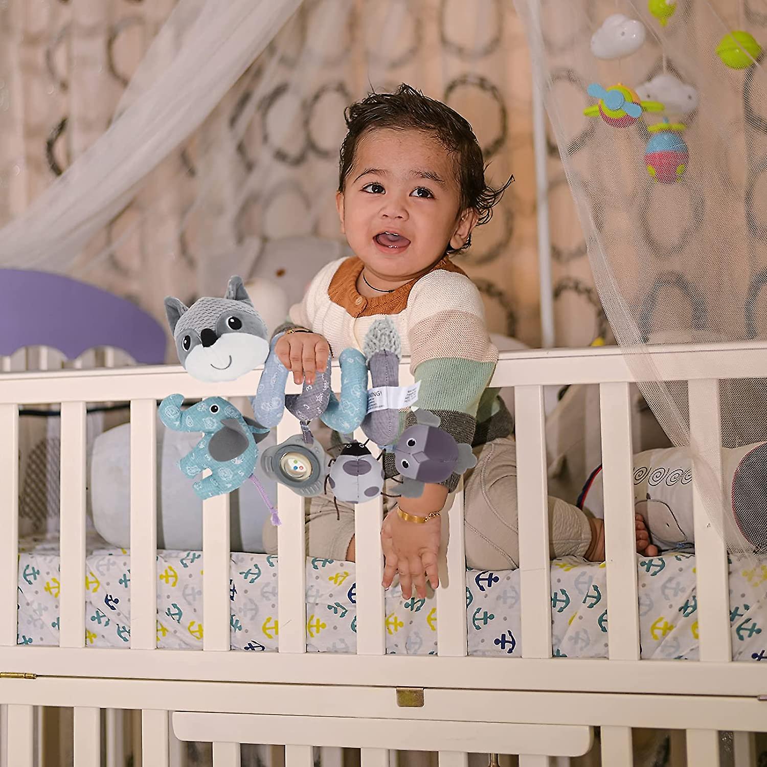 Musical Activity Spiral Car Seat Toys Animal Fox Plush Toy Cot Pram ...