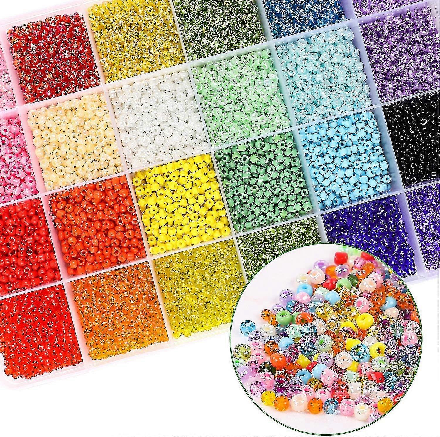 12000pcs Craft Beads Kit 3mm Glass Seed Beads Letter Beads For ...