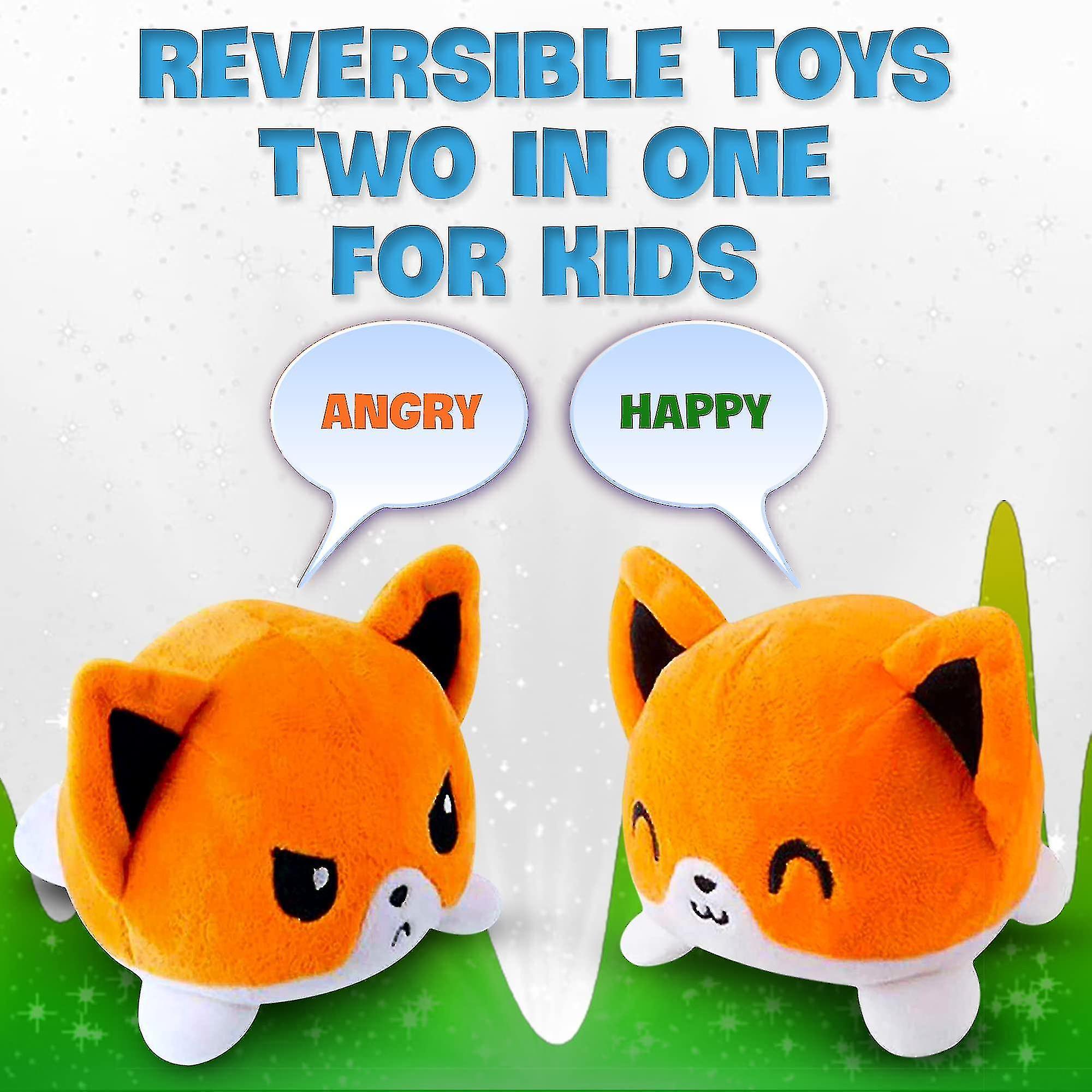 Soft Toys Plushies Cute Reversible Cat Animal Plush Reversible Stuffed ...