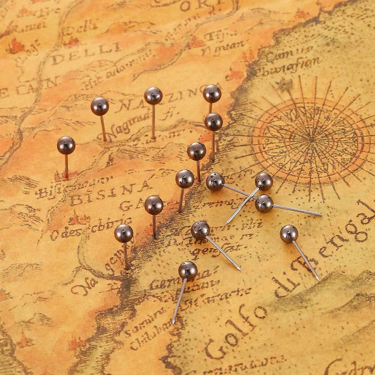 Metal Ball Map Nails Wooden Fixing Push Nails Office Supplies (black ...