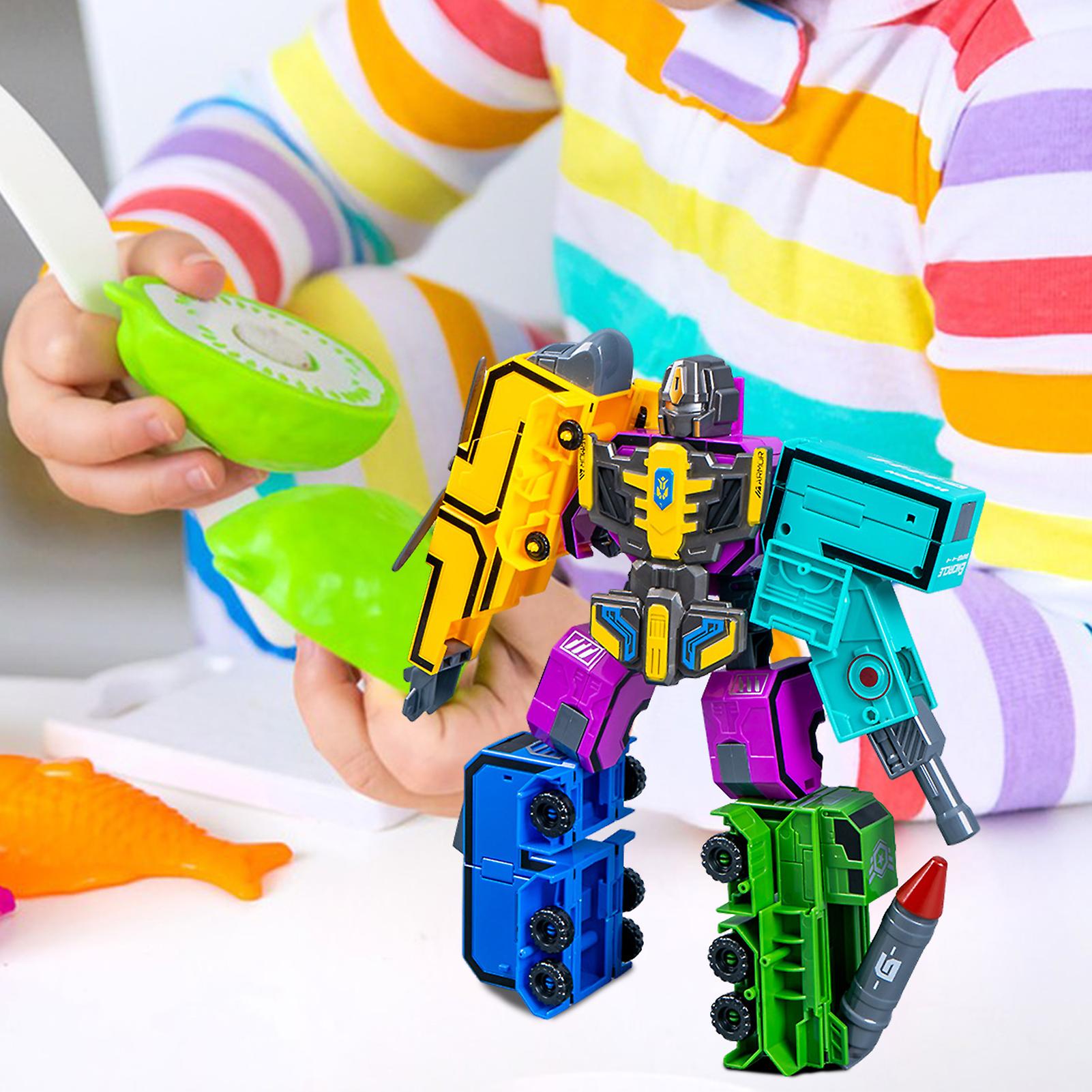 Robot Toy Compact Kids Digital Numbers Transforming Robot Action Figure ...