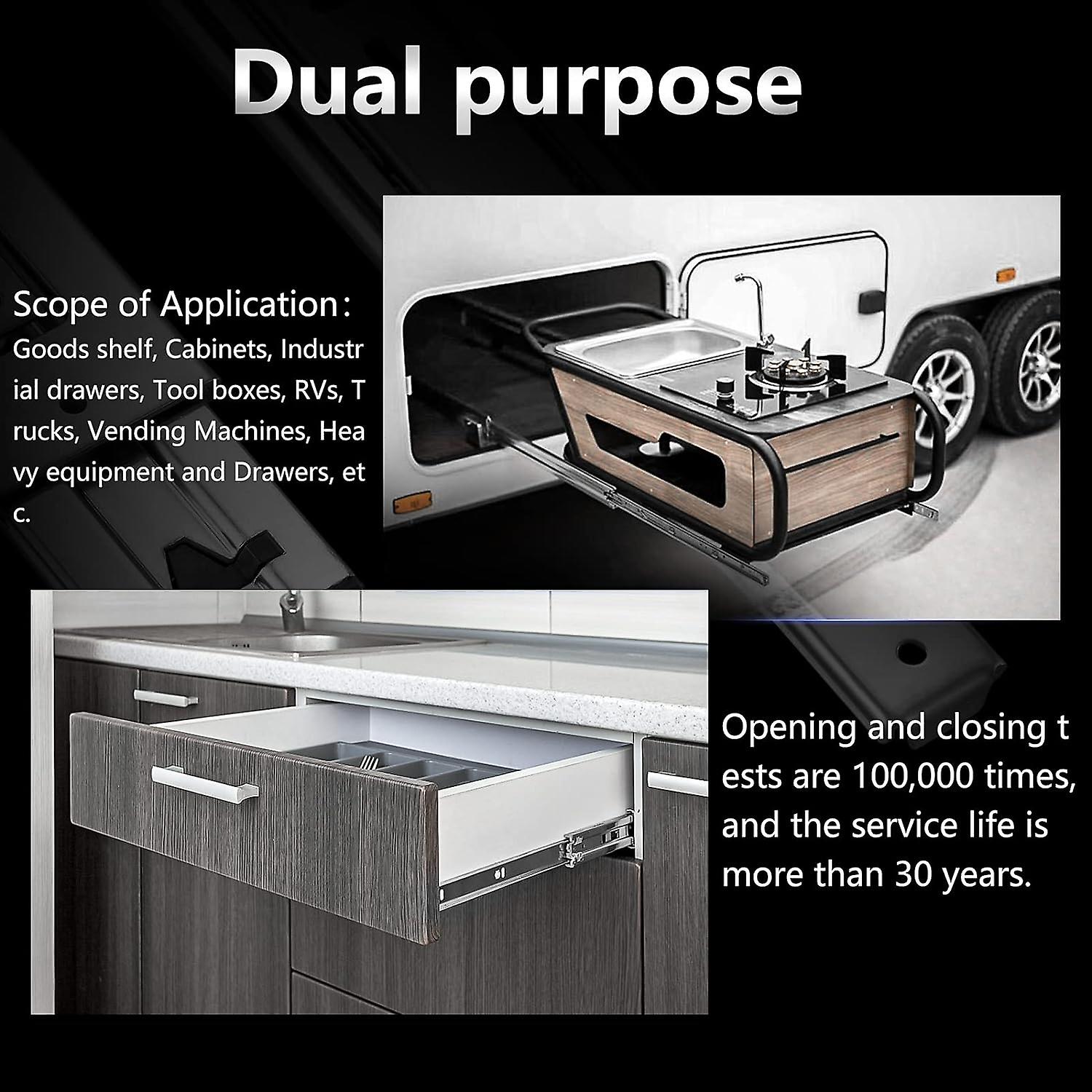 Heavy Duty Drawer Slides 400mm, Full Extension Ball Bearing Drawer ...