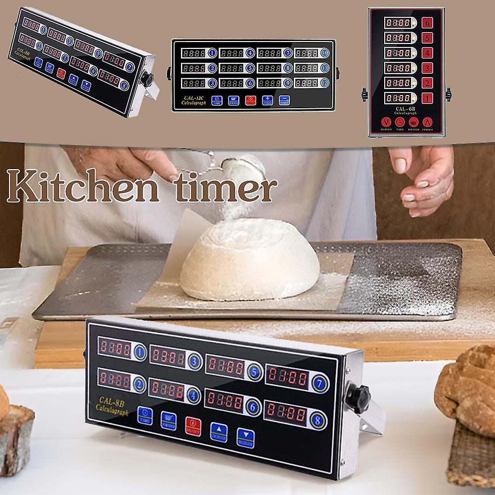 Commercial 8 Channels Digital Kitchen Timer, Stainless Steel ...