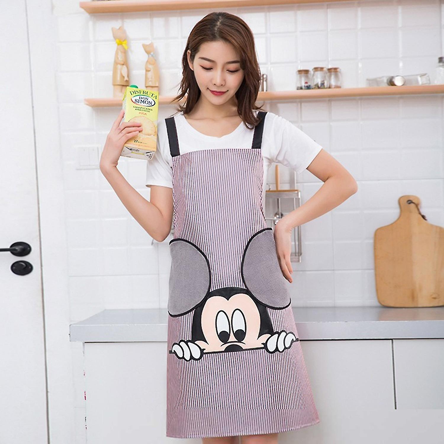 BoSaiD Kitchen Apron Mickey Pattern Waterproof Oil-proof Cooking Bib ...