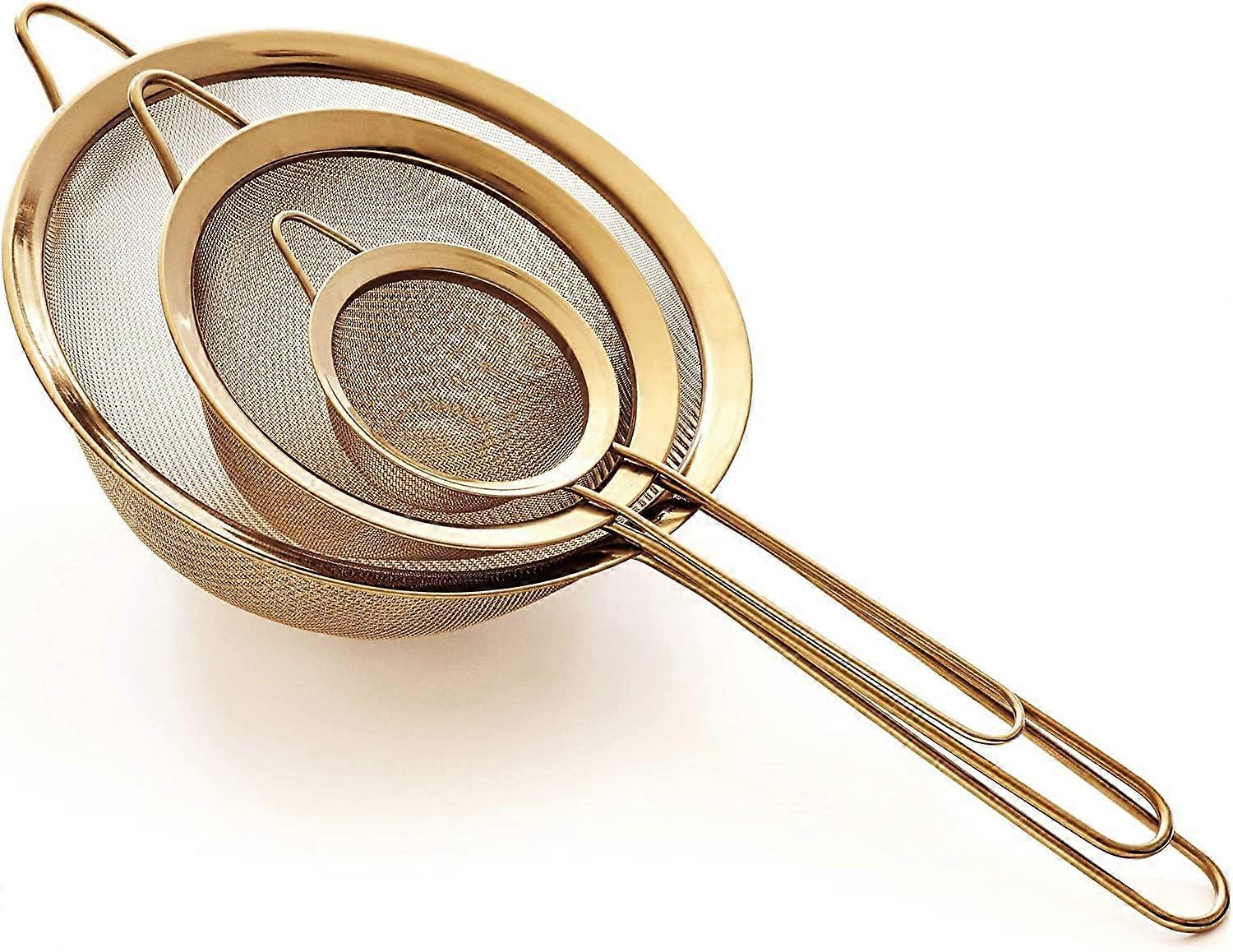 High quality kitchen sieve set, fine mesh - 8/14/20 cm - durable sieves ...