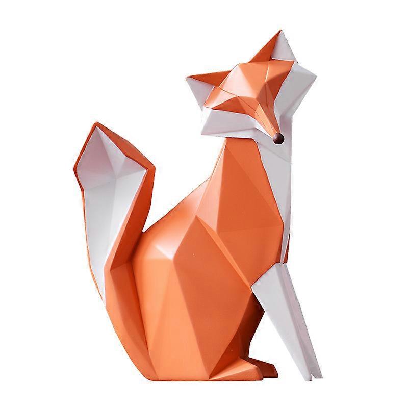 Fox Figurine Statue Sculpture Animal Decor Modern Geometric Fox Art ...
