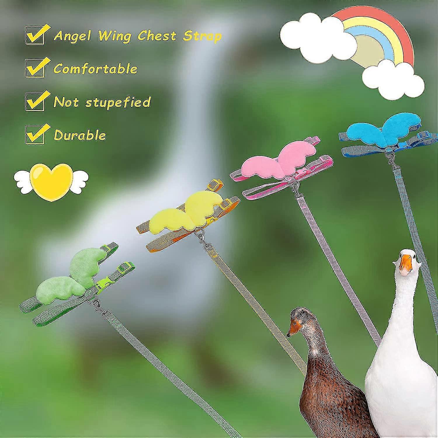 4 Pieces Pet Duck Outside Walking Harness Leash, Hen Chickens Harness ...