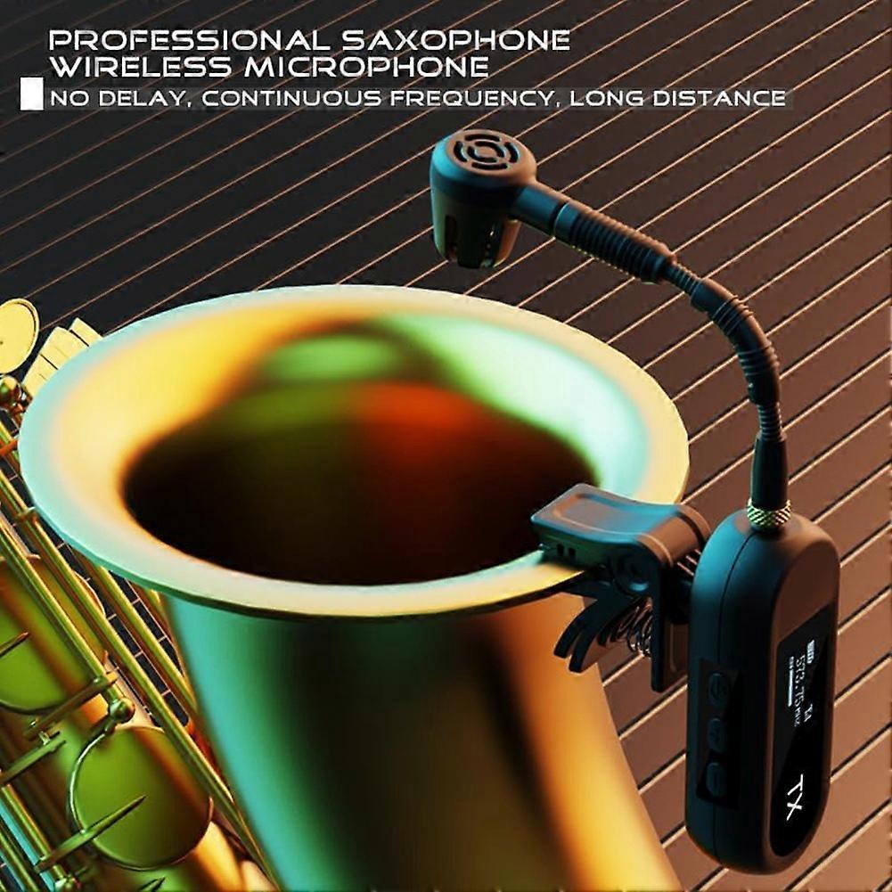2-In-1 UHF Saxophone Microphone System, Wireless Microphone Transmitter ...
