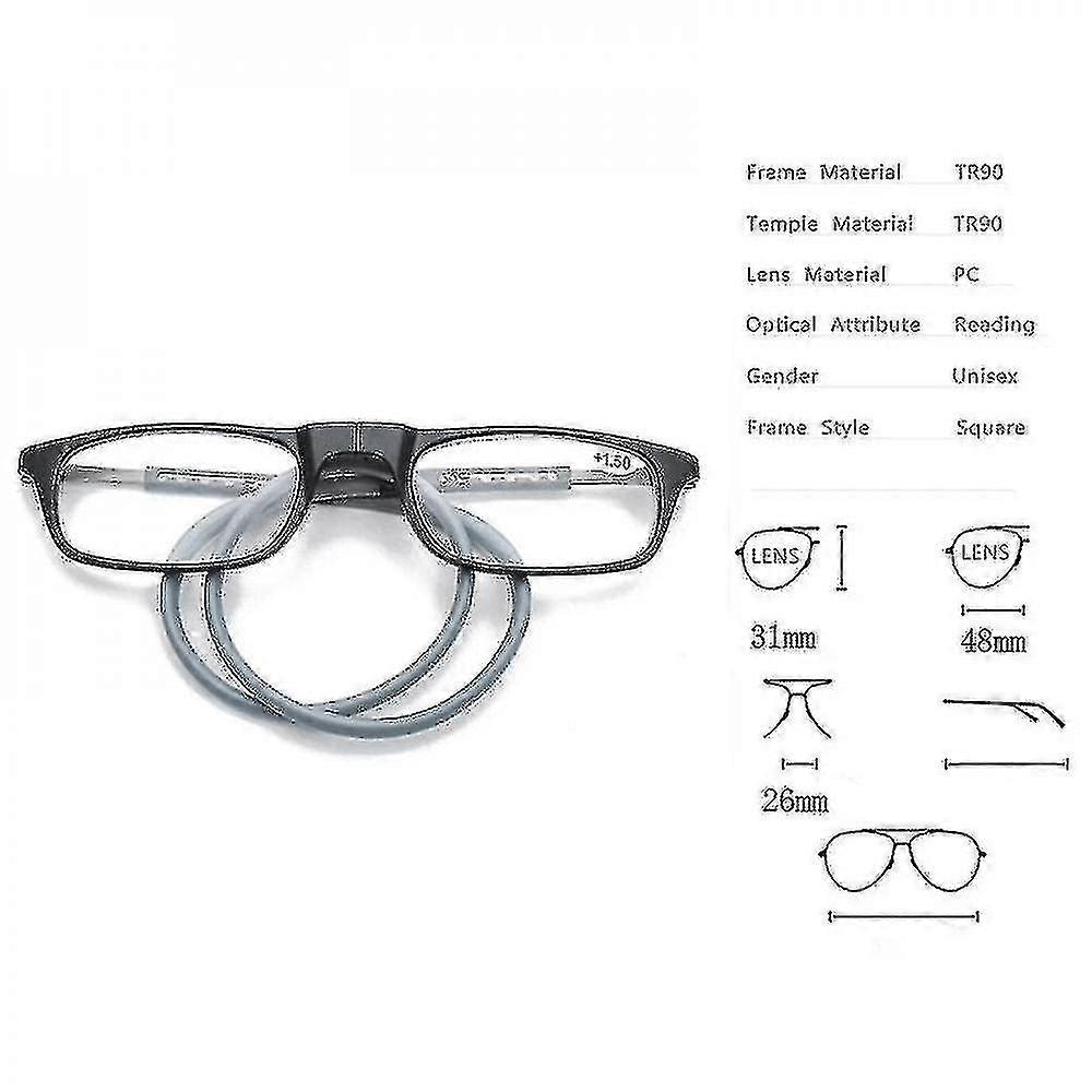 Reading Glasses High-grade Tr Magnetic Absorption Hanging Neck Funky ...