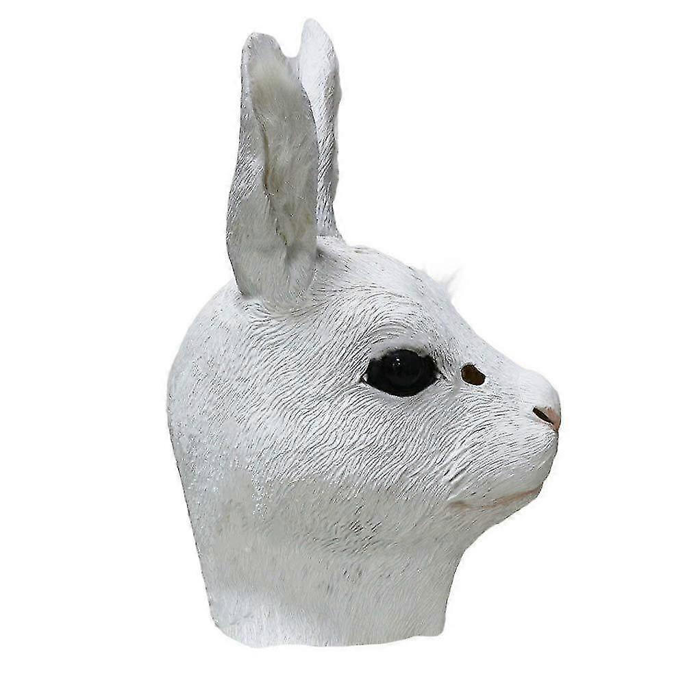 Rabbit Head Mask Performance Latex Plush Animal Mask Masquerade Party ...