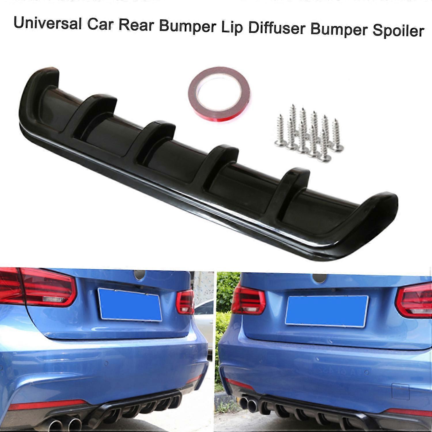 Universal Car Rear Bumper Lip Diffuser 6 Fin Shark Fin Style Car Back ...