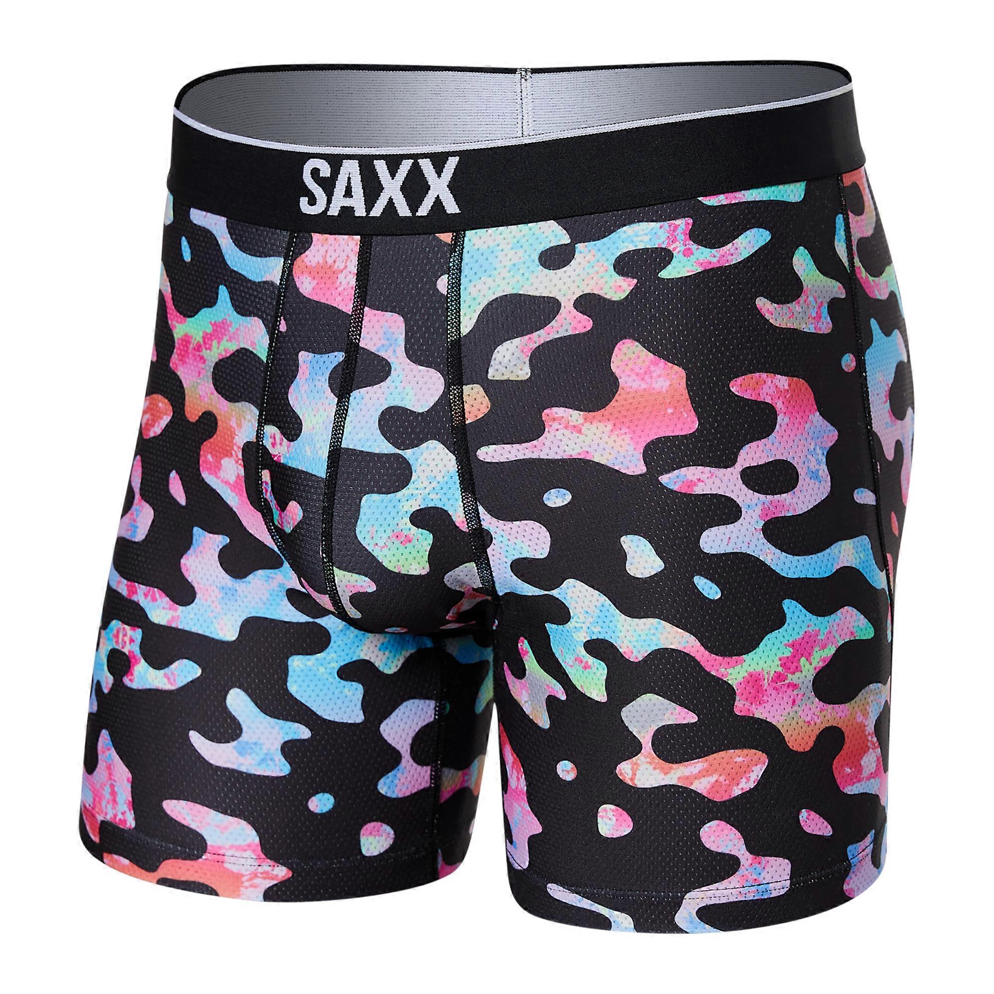 Saxx Underwear Volt Breathable Mesh Washed Out Camo Men's Boxer Briefs ...