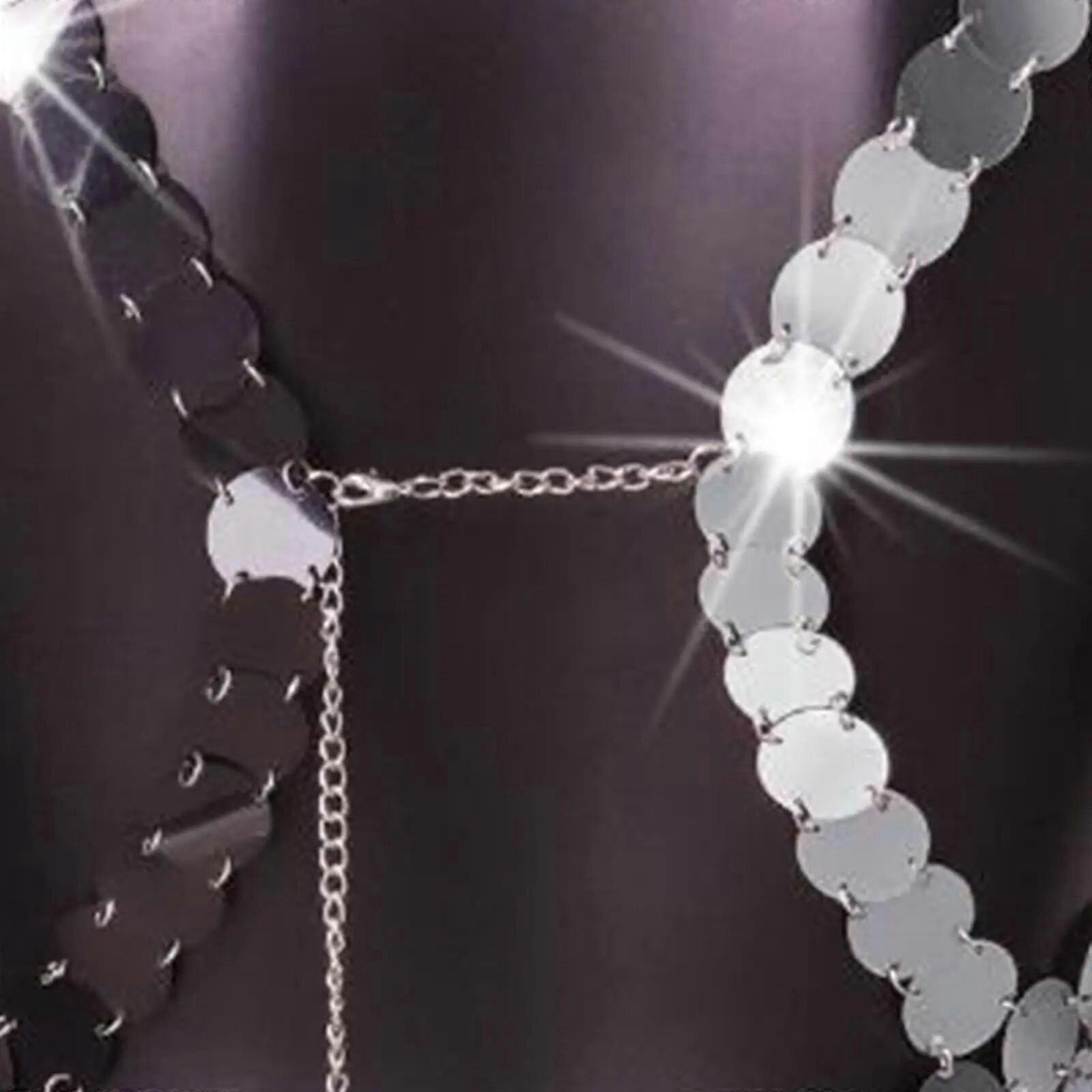 Women Shiny Sequins Crop Top Corset Vest Outfits Strap Push up Tribal ...