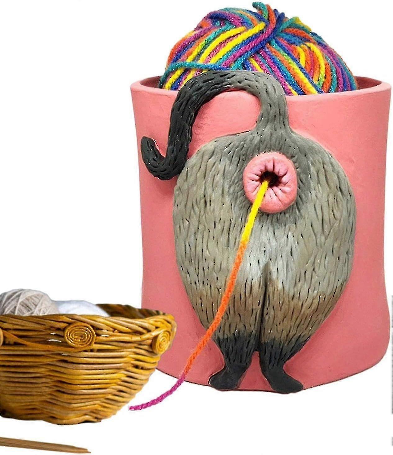 Hand Crochet Yarn Bowl | Knitting Hand Yarn Storage Bowl | Knitting Holder Crochet Hooks Yarn ...