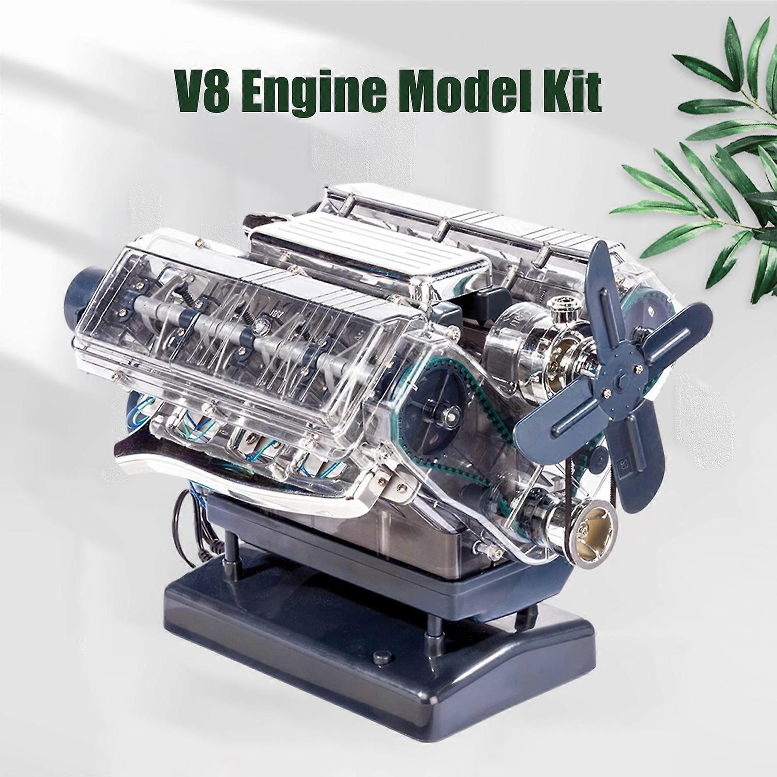 DIY Mini V8 Engine Model Kit Working Miniature Motor Silver js | Fruugo NZ