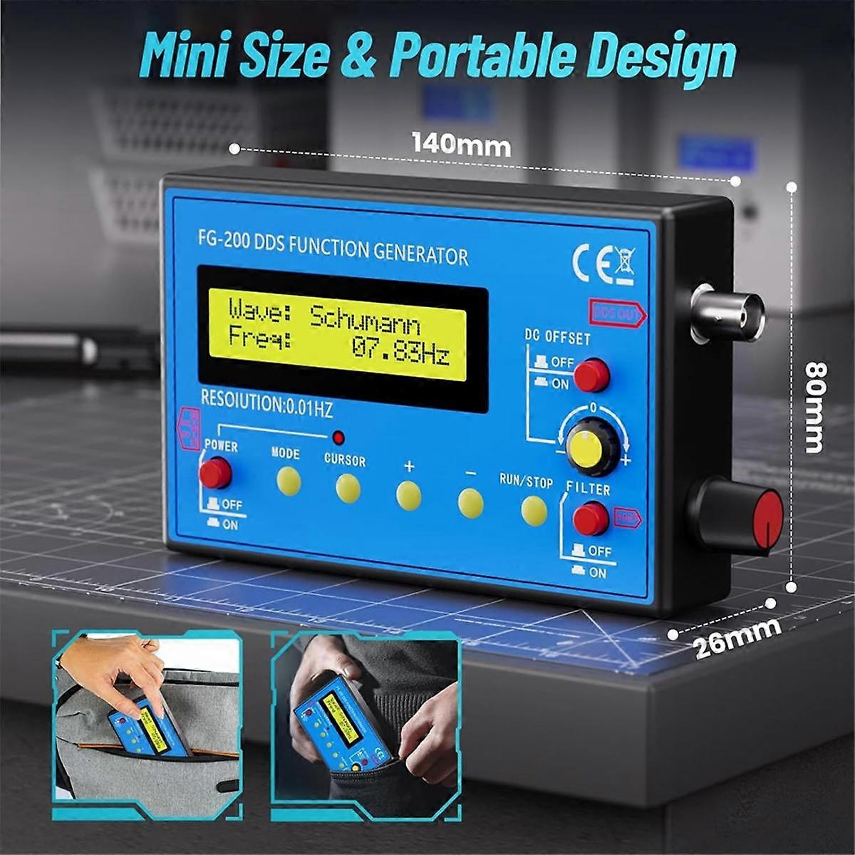 1Hz-500kHz DDS Signal Generator with -Resonator, Portable Multifunction ...