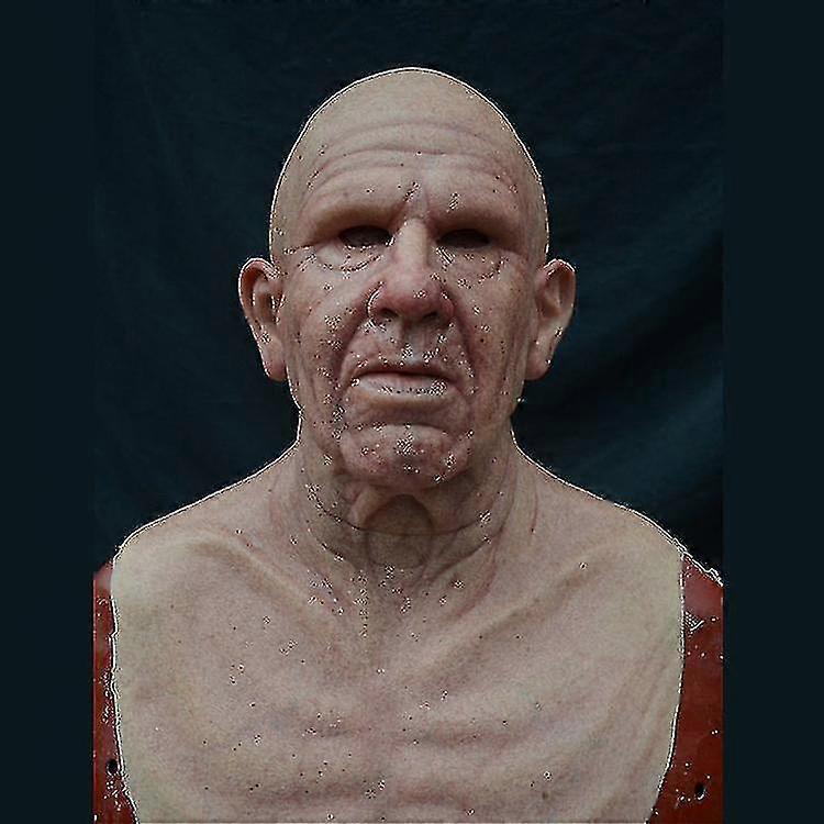 Horror Mask Halloween Cosplay Bald Old Man Face Mask Party Prop Adult ...