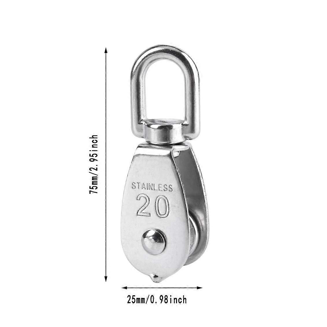Single Pulley - Stainless Steel - 20mm - Strong Lifting Capacity - Set ...