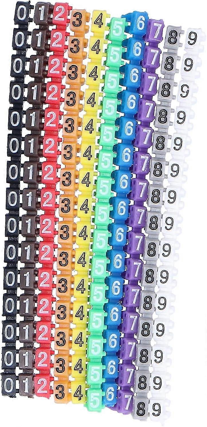 Cable Marker, 0-9 Coded Clip-on String Wire Marking, Plastic Cable ...