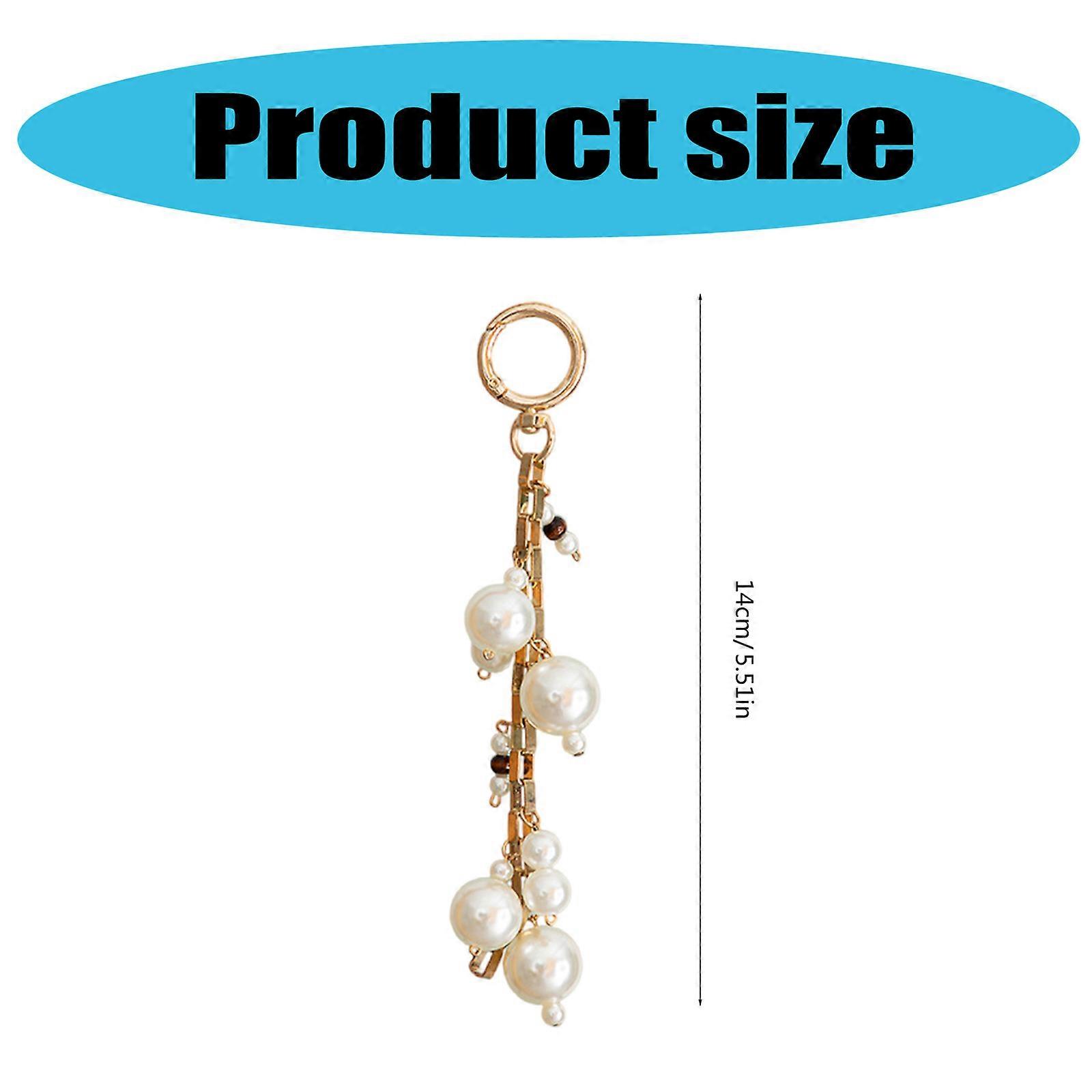 Trendy Colorful Resin Bead Keyring Beaded Pendant Keychain Handmade Key ...