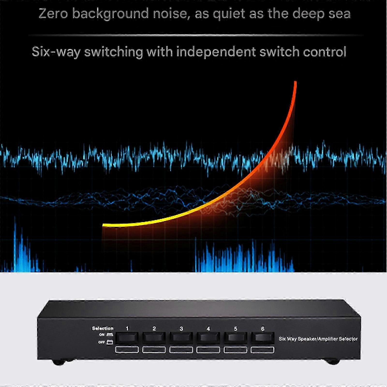 6 Way Stereo Speaker Selector Switch Amplifier Selector Bidirectional