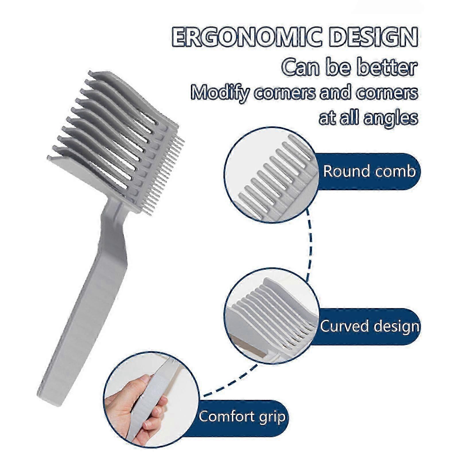 2pieces Barber Fade Combs,professional Curved Positioning Comb Set ...