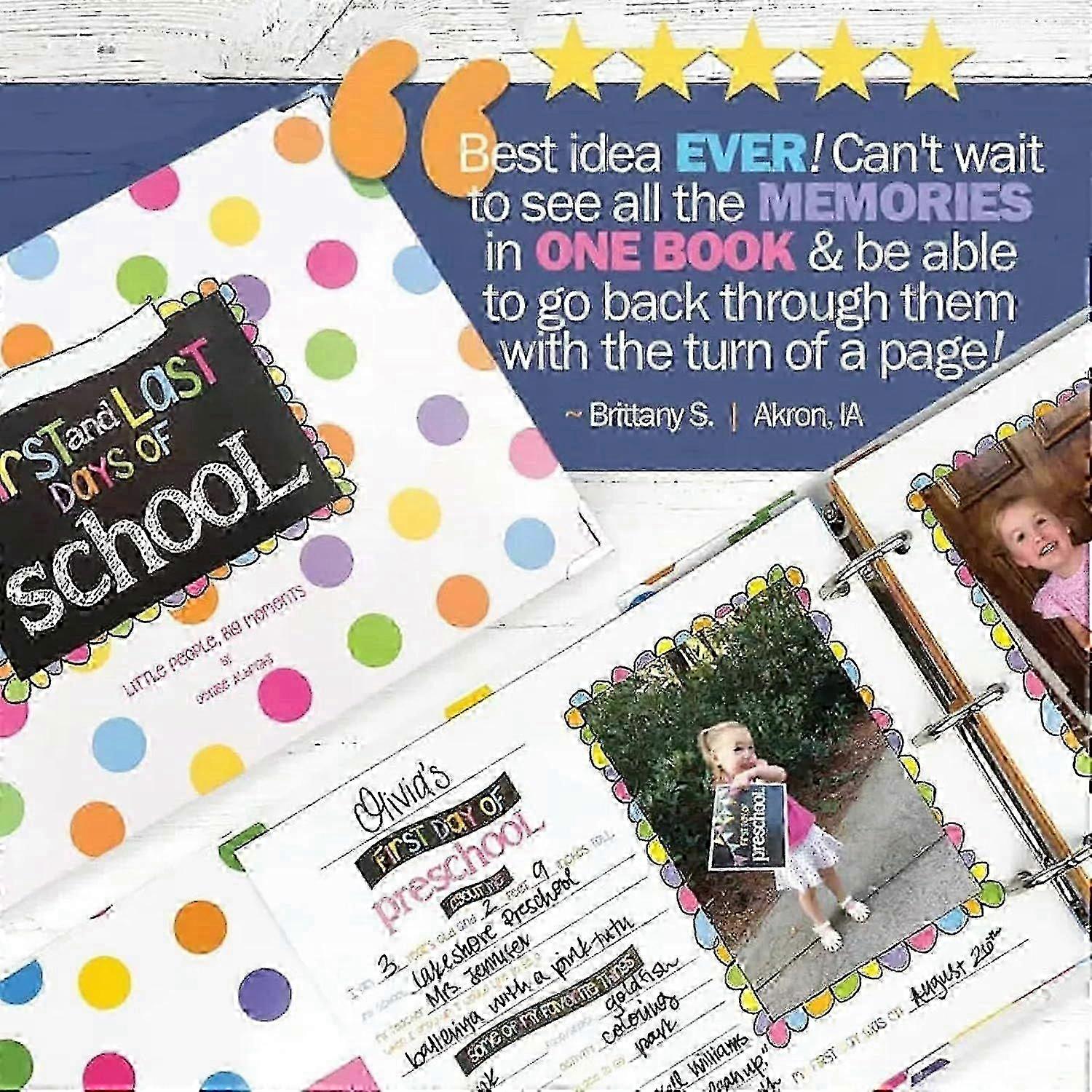Easiest School Days Memory Album, First and Last Day of Keepsake Book ...