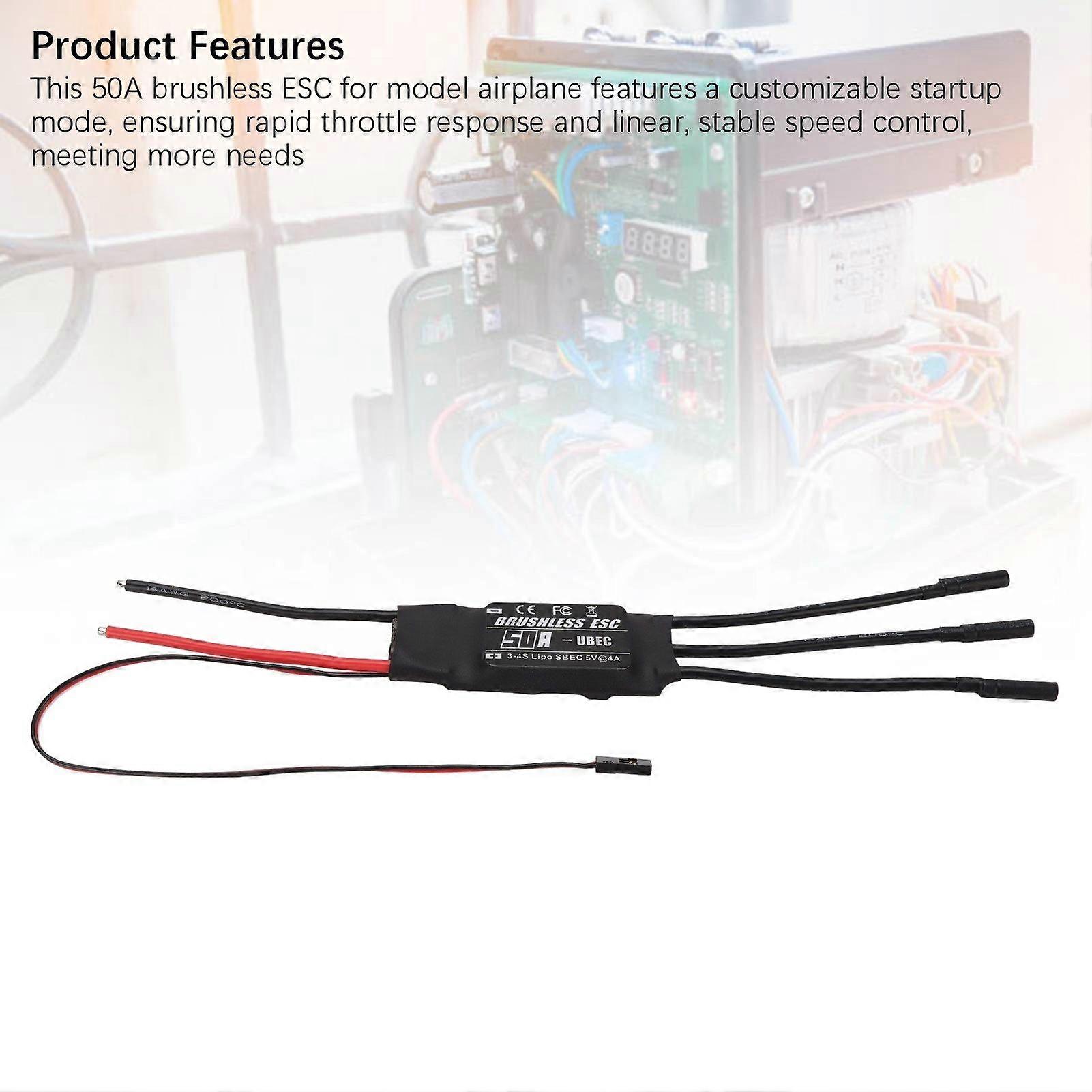 RC Airplane Brushless ESC 50A Electric Speed Controller with ...
