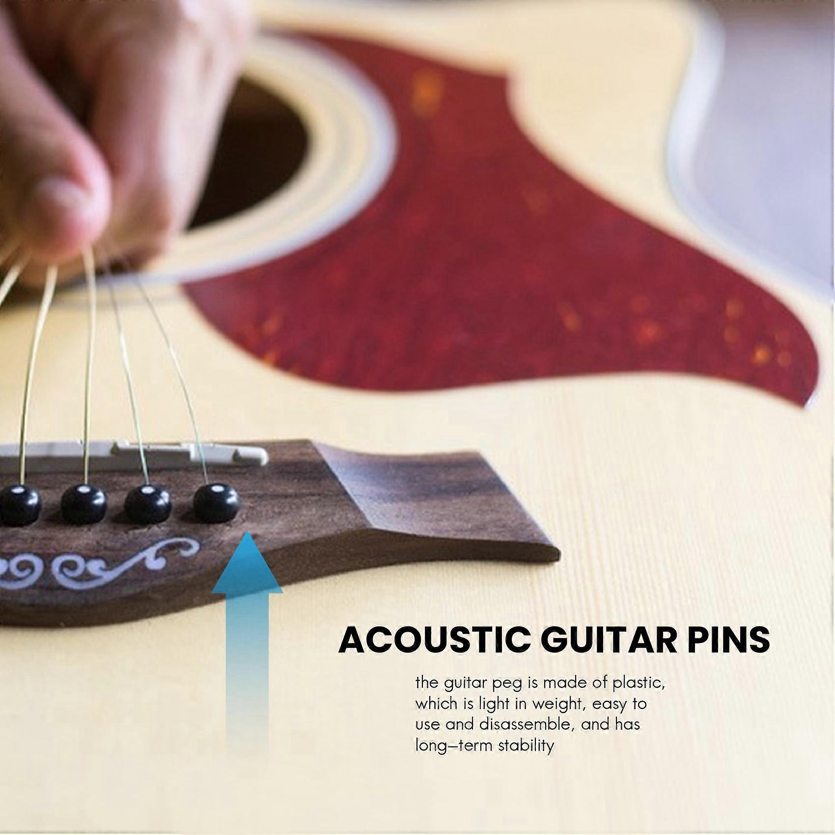 36 Pieces Acoustic Guitar Bridge Pins Pegs in White and Black with 1 ...