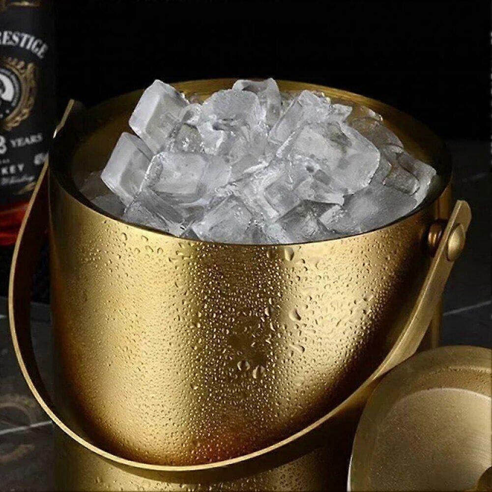 3L Stainless Steel Ice Bucket with Lid, Double Wall Insulated Wine ...