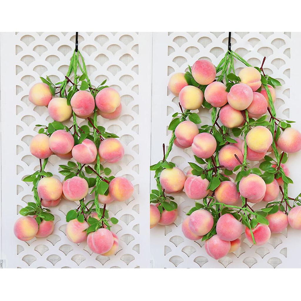 Artificial Peach String, Vivid Faux Peach Plastic Fake Peach Fake Fruit ...