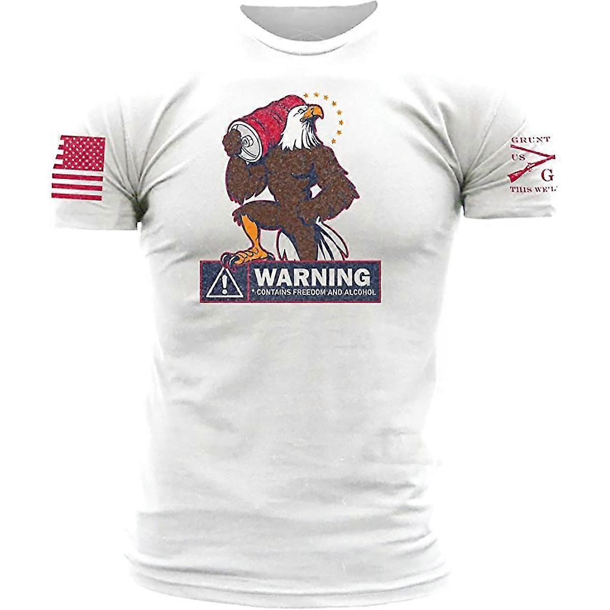 Grunt Style Warning: Freedom In Progress T-Shirt - White | Fruugo UK