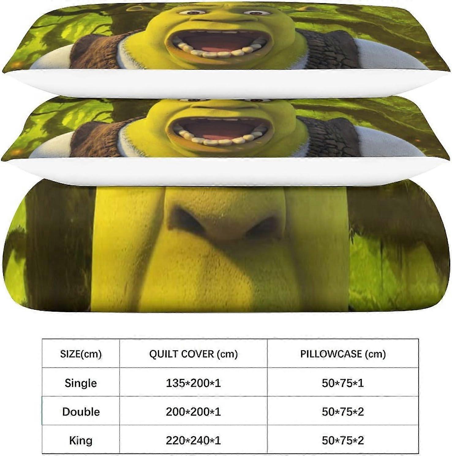 Shrek Monster 3D Print Duvet Cover Set Bedding Set with Zipper Closure ...