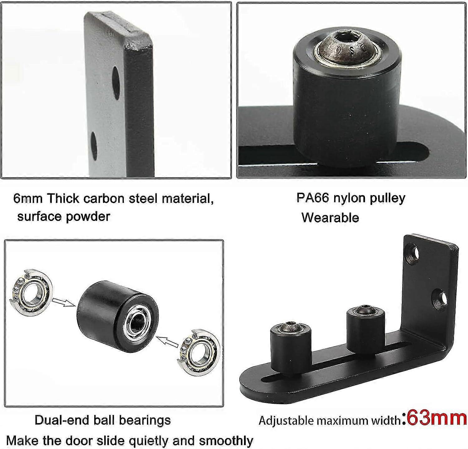 2 Pack Sliding Barn Door Floor Guides, Flush Sliding Door Bottom Guide ...