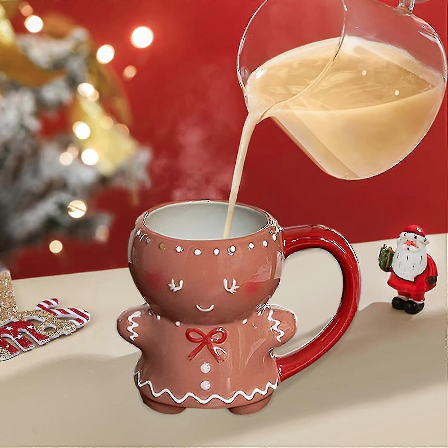 Gingerbread Man Mug, Ceramic Christmas Coffee Mugs Cute Cartoon 3d ...