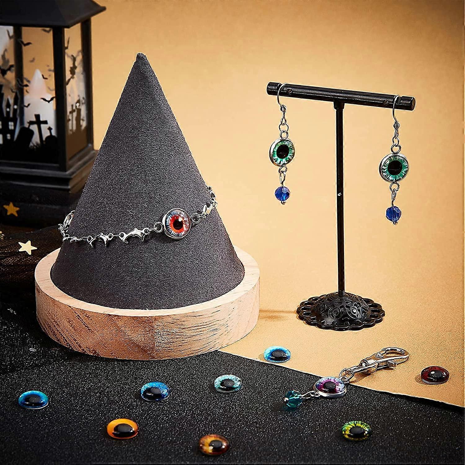 200pcs 50 Colors Doll Eyes Glass Cabochon 10mm Glass Dragon Eye Dome Evil Eye Cat Owl Animal ...