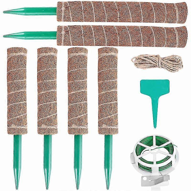 9pcs Moss Pole For Climbing Plants, Coir Pole,plant Support Extension ...