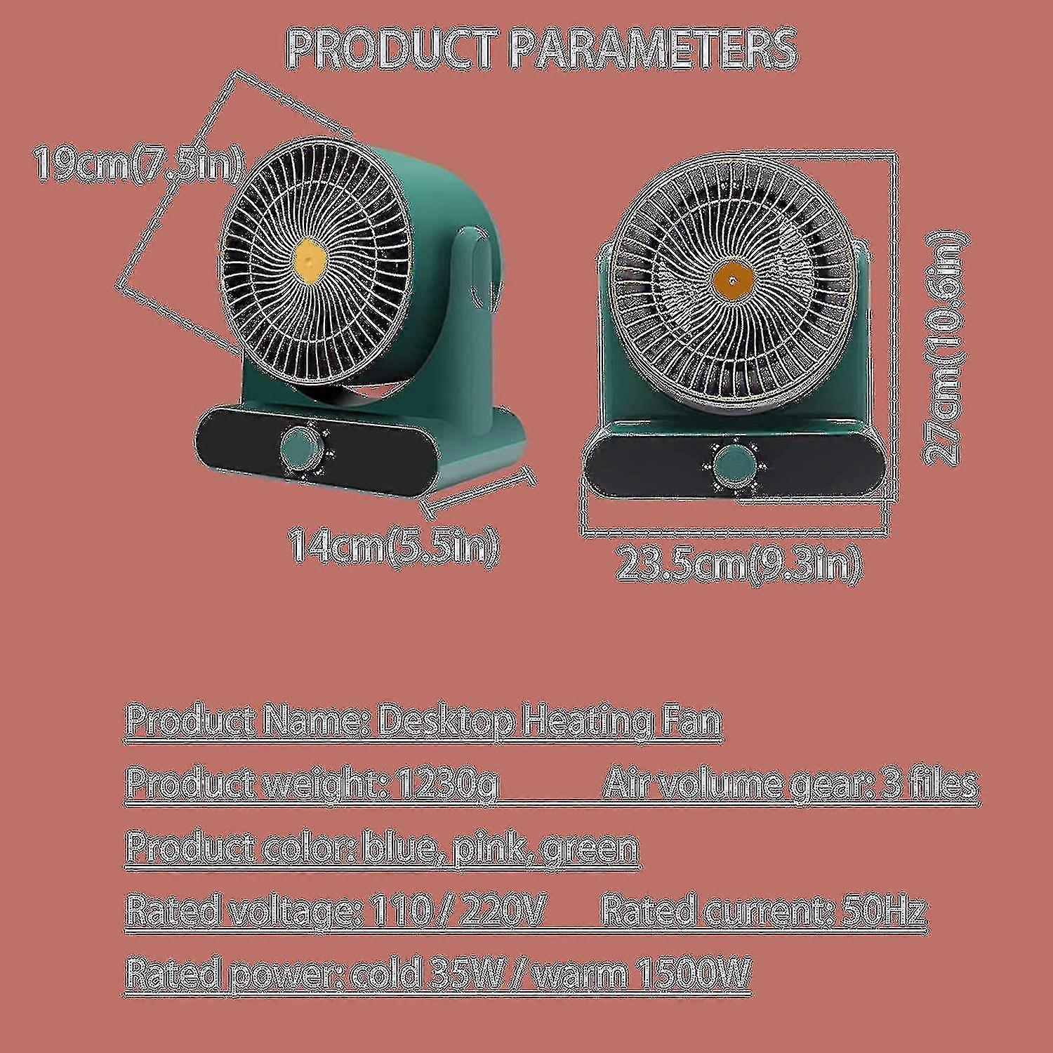 Battery-powered Heater For Camping, Heater For Office, 3 Settings, Fan ...