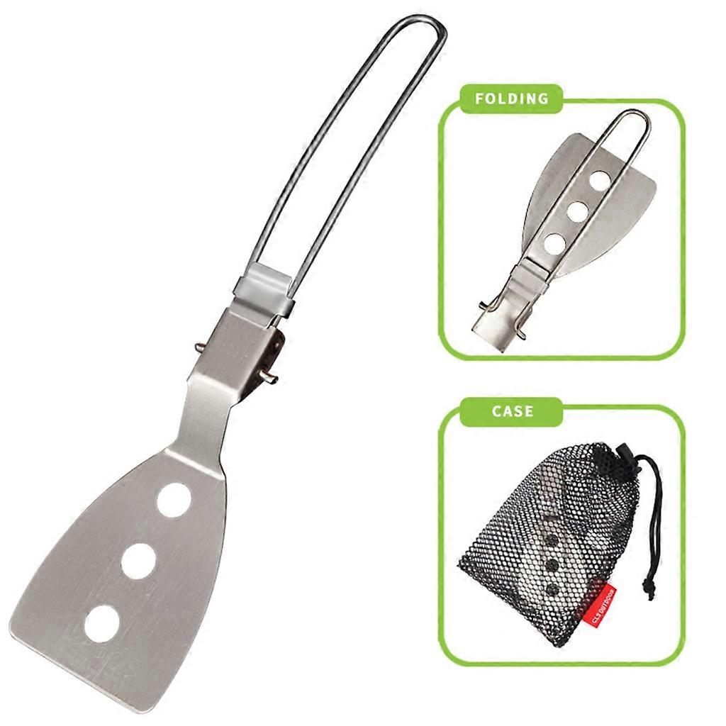 Folding Frying Spatula Stainless Steel Outdoor Camp Picnics Fried Steak ...