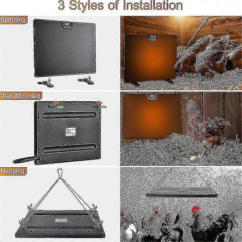 Chicken Coop Heater With Three-speed Adjustable Temperature, Flat Panel ...