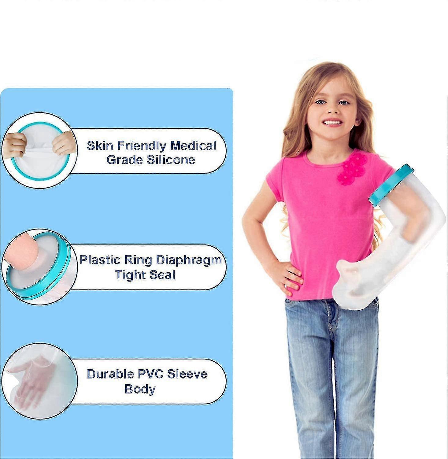 Kids Arm Cover For Shower Bath, Soft Waterproof Watertight Full Cast ...