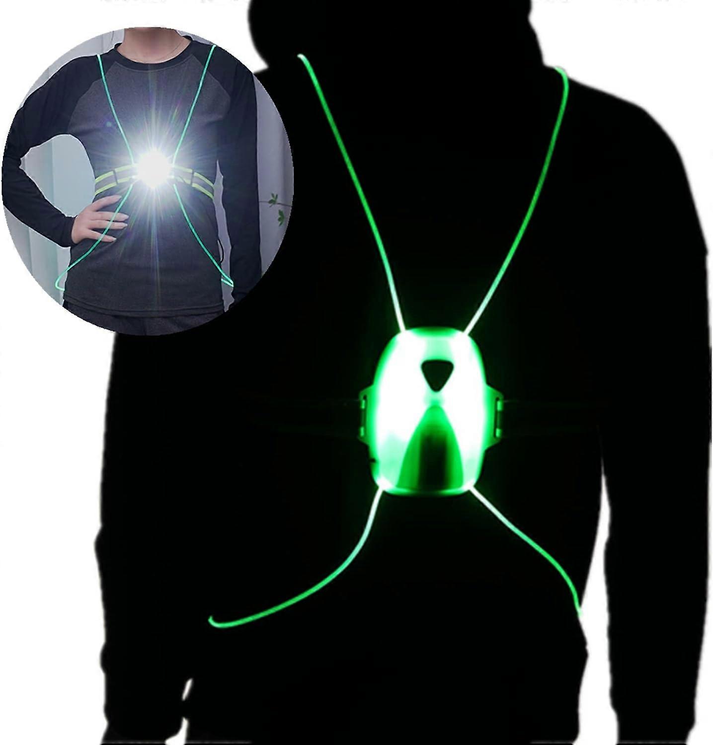 Reflective running vest with headlights, adjustable running lights for ...