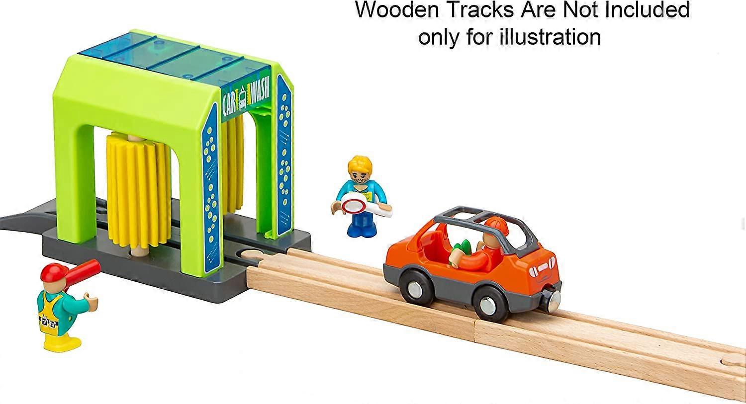 Simulation car wash Compatible Wooden Train Track Railway Set Toys for ...