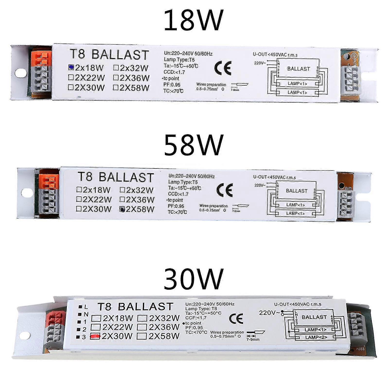 T8 2x18/30/58w Instant Start Electronic Fluorescent Lamp Ballast ...