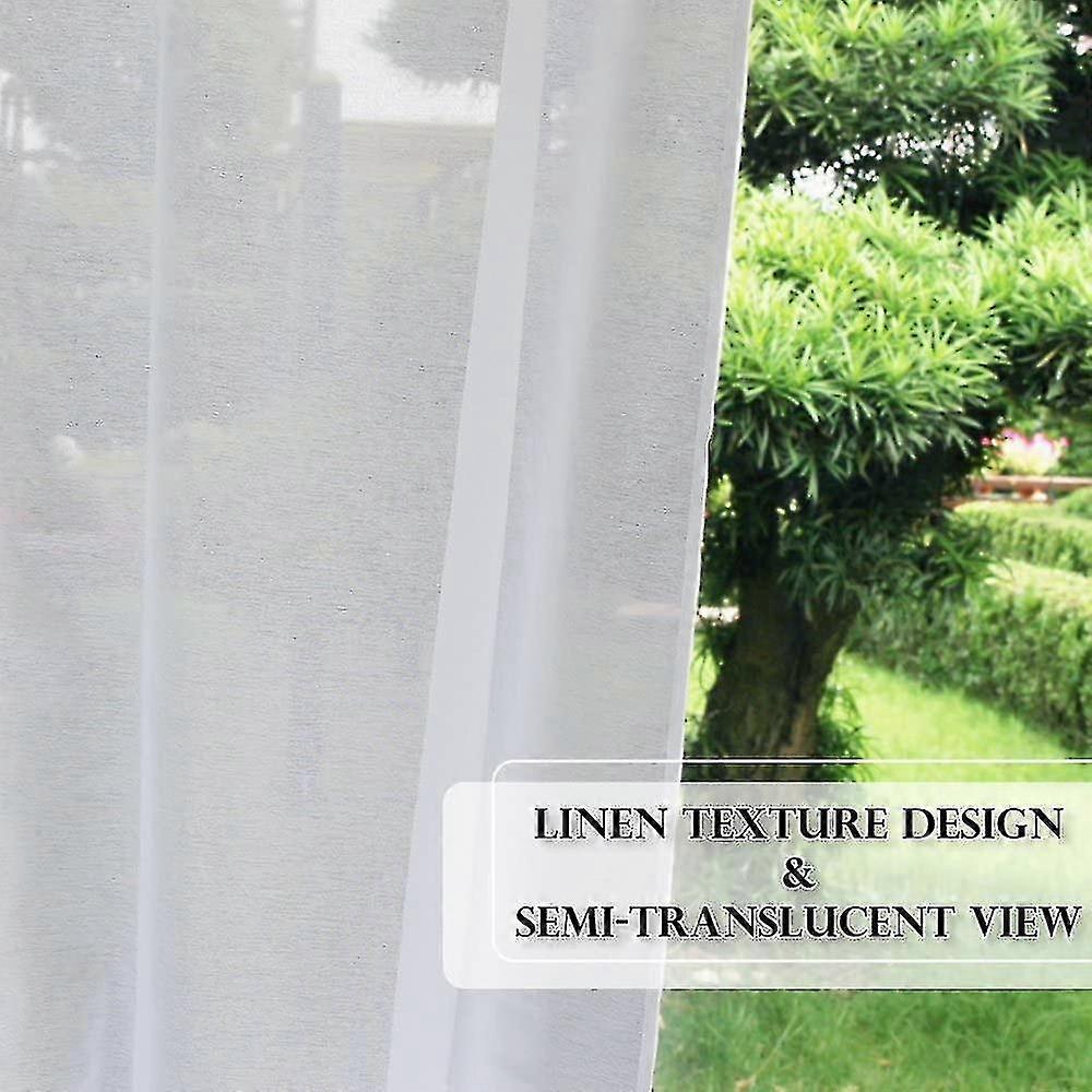 Terrace Outdoor Curtains 2 Panels Looks Translucent Curtains Waterproof ...