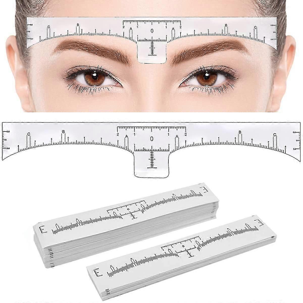 100 Pack Eyebrow Ruler, Disposable Brow Ruler Microblading Adhesive ...